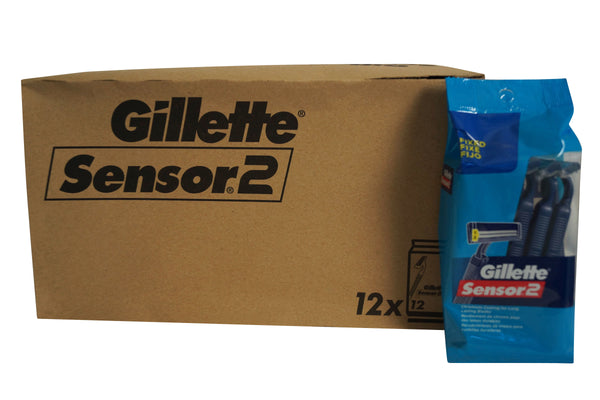 Gillette Sensor 2 Disposable Razors Fixed Blade 12 x 12 ct – Beautyvice